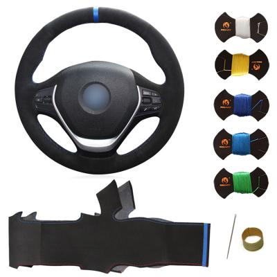 China Custom Black Suede Steering Wheel Cover for BMW 3 Series F30 F34 Gran 2 Series F22 Coupe F23 4 Series F32 F36 F20 for sale