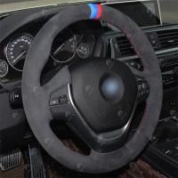 China Custom Black Suede Steering Wheel Cover for BMW 3 Series F30 F34 Gran 2 Series F22 Coupe F23 4 Series F32 F36 F20 for sale
