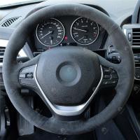 China Custom Black Suede Steering Wheel Cover for BMW 3 Series F30 F34 Gran 2 Series F22 Coupe F23 4 Series F32 F36 F20 for sale