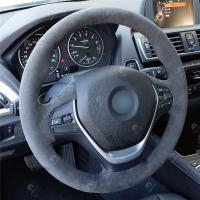 China Custom Black Suede Steering Wheel Cover for BMW 3 Series F30 F34 Gran 2 Series F22 Coupe F23 4 Series F32 F36 F20 for sale
