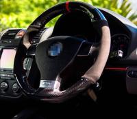 China Volkswagen VW Golf 5 Mk5 GTI R32 Passat R GT 2005 Carbon Soft Suede Steering Wheel Cover for sale