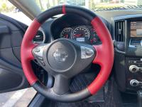 China Hand Stitched Red PU Leather Steering Wheel Cover for Nissan Juke 370Z Sentra SV Maxima Infiniti FX35 FX37 FX50 QX70 for sale