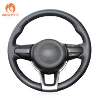 China Custom Fit Kia Rio K2 Picanto Morning 2017 2018 2019 White Thread Steering Wheel Cover for sale