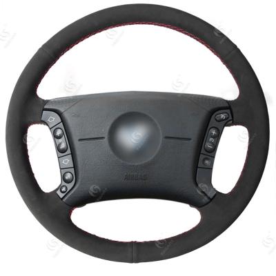 China ONE Car ONE Template Black Suede Steering Wheel Wrap for BMW E46 318i 325i E39 E53 X5 for sale