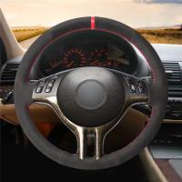 China Artificial Leather 3-Spoke Wheel Black Steering Wheel Cover for BMW E39 E46 325i E53 X5 for sale