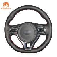 China Custom Artificial Leather Steering Wheel Cover Fan Club Design Style Purple Thread Color for sale