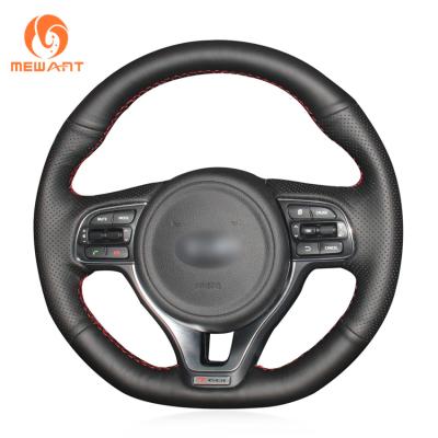China Custom Artificial Leather Steering Wheel Cover Fan Club Design Style Purple Thread Color for sale