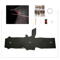 China Custom Artificial Leather Steering Wheel Cover Fan Club Design Style Purple Thread Color for sale
