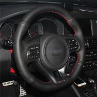 China Custom Artificial Leather Steering Wheel Cover Fan Club Design Style Purple Thread Color for sale