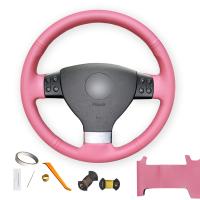 China Custom Pink Steering Wheel Cover for VW Golf 5 Mk5 Passat B6 Jetta 5 Tiguan 2007-2011 for sale