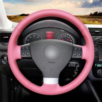 China Custom Pink Steering Wheel Cover for VW Golf 5 Mk5 Passat B6 Jetta 5 Tiguan 2007-2011 for sale