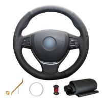 China ONE Car ONE Template Black PU Leather Hand Sewing Steering Wheel Cover for BMW F10 523Li 525Li 2009 730Li 740Li 750Li for sale