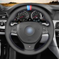 China ONE Car ONE Template Black PU Leather Hand Sewing Steering Wheel Cover for BMW F10 523Li 525Li 2009 730Li 740Li 750Li for sale