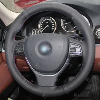 China ONE Car ONE Template Black PU Leather Hand Sewing Steering Wheel Cover for BMW F10 523Li 525Li 2009 730Li 740Li 750Li for sale
