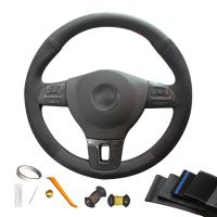 China Volkswagen Gol Tiguan Passat B7 CC Touran Jetta Mk6 Suede Leather Steering Wheel Cover for sale