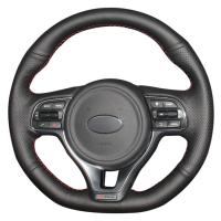 China 2016 2017 Kia K5 Sportage 4 KX5 3-Spoke Wheel Artificial Leather Stitch Wrapped Steering Cover for sale