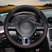 China Volkswagen Gol Tiguan Passat B7 CC Touran Jetta Mk6 Suede Leather Steering Wheel Cover for sale
