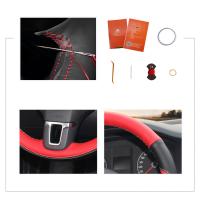 China Custom Fit Red Leather Steering Wheel Cover for VW Golf 6 Mk6 Jetta 6 Polo 2011-2014 for sale