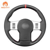 China Dark Brown Thread Custom Steering Wheel Cover for Nissan Frontier Pathfinder Xterra Navara 2005-2012 for sale