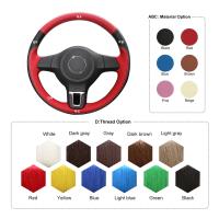 China Custom Fit Red Leather Steering Wheel Cover for VW Golf 6 Mk6 Jetta 6 Polo 2011-2014 for sale