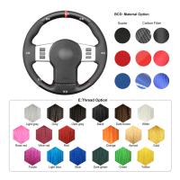 China Dark Brown Thread Custom Steering Wheel Cover for Nissan Frontier Pathfinder Xterra Navara 2005-2012 for sale