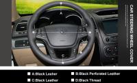 China Light Blue Artificial Leather Steering Wheel Cover for Kia Sorento K7 Cadenza 2009-2014 for sale
