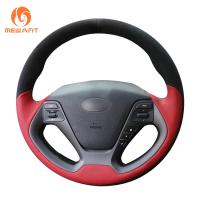 China Kia cee'd Red Suede Steering Wheel Cover with DIY Design and Customized Design for sale