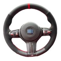 China Red Suede Steering Wheel Cover for BMW 1 Series 3 Series F20 F30 F10 F12 F87 F80 M3 F82 F12 F13 X5 F86 X6 for sale