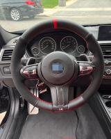 China Red Suede Steering Wheel Cover for BMW 1 Series 3 Series F20 F30 F10 F12 F87 F80 M3 F82 F12 F13 X5 F86 X6 for sale