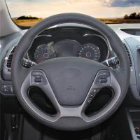 China Kia cee'd Red Suede Steering Wheel Cover with DIY Design and Customized Design for sale