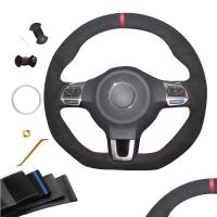 China Custom Personalized Steering Wheel Cover for Volkswagen Golf 6 GTI Thread Color Options for sale
