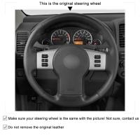 China Black Custom Hand Sewing Steering Wheel Cover For Nissan Frontier/Pathfinder/Xterra/Navara/Pathfinder 2005-2021 for sale