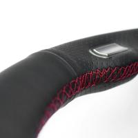 China Custom Steering Wheel Wrap for BMW 730Li 745Li 760Li 2004 730Li 740Li 750Li 760Li 2005 755ih 2007 730Li 2008 Red Thread for sale