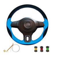 China Custom Leather and Carbon Steering Wheel Cover for Volkswagen Golf 6 Mk6 Jetta 6 Polo for sale