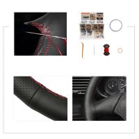 China BMW E36 E46 E39 8 Series White Thread Custom Leather Stitched Car Steering Wheel Cover for sale