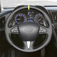 China Car Steering Wheel Protecting MEWANT Lace Up Leather Cover for Infiniti Q50 Q50s QX50 for sale
