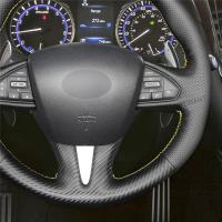 China Car Steering Wheel Protecting MEWANT Lace Up Leather Cover for Infiniti Q50 Q50s QX50 for sale