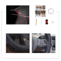 China Leather and Carbon Steering Wheel Cover for Volkswagen VW Gol Tiguan Passat B7 Touran for sale