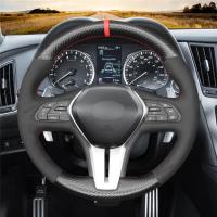 China Carbon Fiber Hand Stitching Steering Wheel Cover Perfectly Fit For Infiniti Q50 QX50 for sale