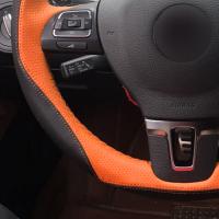 China Blue Leather Steering Wheel Cover for Volkswagen VW Gol Tiguan Passat B7 CC Touran Jetta Mk6 for sale