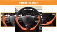 China Blue Leather Steering Wheel Cover for Volkswagen VW Gol Tiguan Passat B7 CC Touran Jetta Mk6 for sale