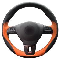 China Blue Leather Steering Wheel Cover for Volkswagen VW Gol Tiguan Passat B7 CC Touran Jetta Mk6 for sale
