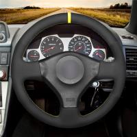 China Customization Soft Suede Steering Wheel Cover for NISSAN Skyline R34 GTR GT-R BNR34 1999 2000 2001-2002 for sale