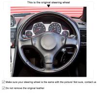 China Customization Soft Suede Steering Wheel Cover for NISSAN Skyline R34 GTR GT-R BNR34 1999 2000 2001-2002 for sale