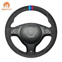 China Black Suede Steering Wheel Cover Designed for BMW 3 5 Series E46 E39 M3 M5 330i 330Ci for sale