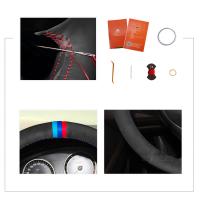 China Black Suede Steering Wheel Cover Designed for BMW 3 5 Series E46 E39 M3 M5 330i 330Ci for sale