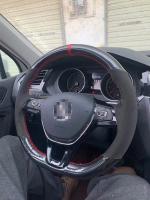 China Hand Stitching Carbon Soft Suede Steering Wheel Cover for Volkswagen Golf 7 UP Polo Jetta Passat B8 VW Tiguan Sharan Touran for sale