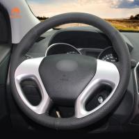 China Colorful Thread Ultimate Style Leather Steering Wheel Cover for Hyundai ix35/Tucson 2 for sale