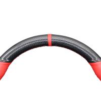China Custom Red Leather Steering Wheel Cover Wrap for Infiniti EX35 EX37 G25 G35 G37 Q40 Q60 for sale