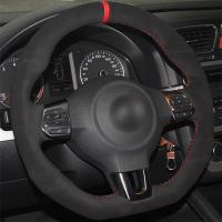 China VW Golf 6 GTI MK6 Polo Scirocco R Passat R-Line Soft Suede Steering Wheel Cover 2015-2016 for sale
